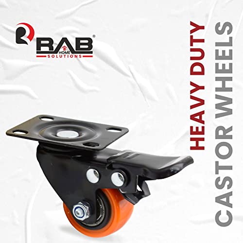 RAB Mild Steel 6-Wheels Fix Roller Moving Ball Casters Wheel Plate ...