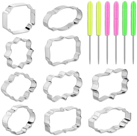 Amazon.com: 10 PCS Plaque Frame Cookie Cutters Set Different Frames ...