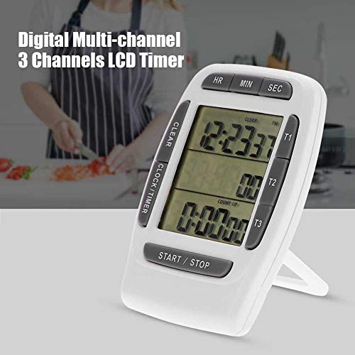 Three-Channel Kitchen Cooking Timer Portable Digital Multi-Channel 3 ...