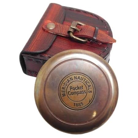 Handmade Brass Antique Compass with Leather Case/Vintage Reproduction ...