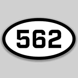 Amazon.com: DHDM 562 Area Code Sticker California Long Beach Bellflower ...