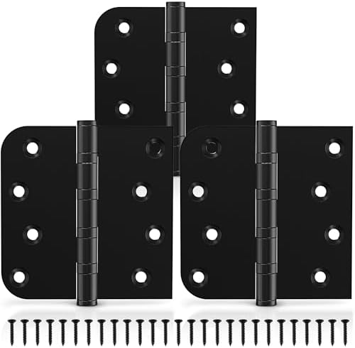 KOLET Ball Bearing Door Hinges, 4 x 4 Inches Door Hinges, Square and 5/ ...