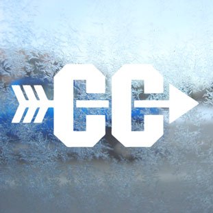 Amazon.com: Small Cross Country Symbol White Decal Window White Sticker ...