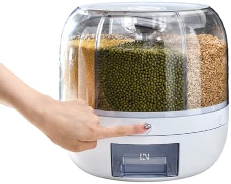 Amazon.com: GOVNPJ Rotating Rice & Grain Dispensers - 22lbs, 6 Grid Dry ...