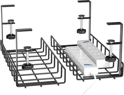Heavy Duty Under Desk Cable Management Tray, Upgraded Wire Management ...