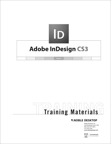 Adobe InDesign CS3 Step by Step Training: Noble Desktop: 9780977701780 ...