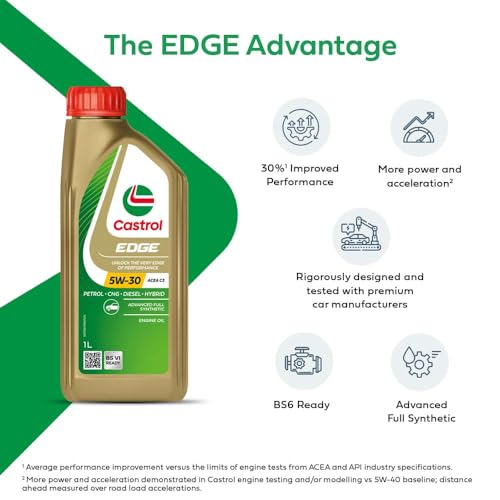 Castrol EDGE 5W-30 Advanced Full Synthetic Engine Oil | Power Boost ...