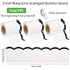 Amazon.com: 99 Ft Bulletin Board Borders 3 Rolls Black and White Wave ...