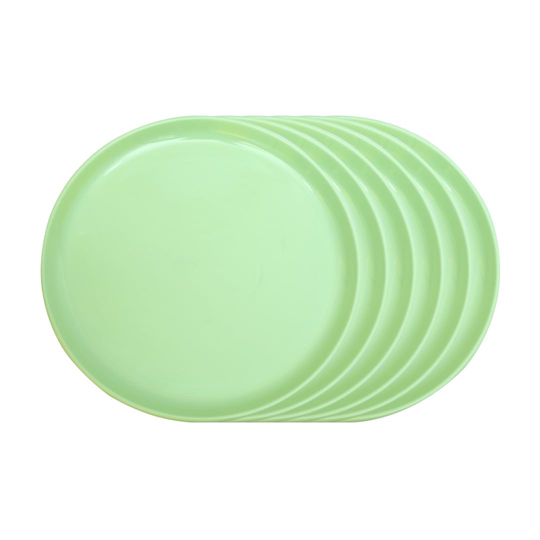 Buy GOWRI Plastic Buffet Plates, Set of 6, Pista Green, Size 11 Inch ...