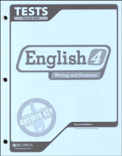 English 4 Tests Answer Key: BJU Press: 9781579248352: Amazon.com: Books