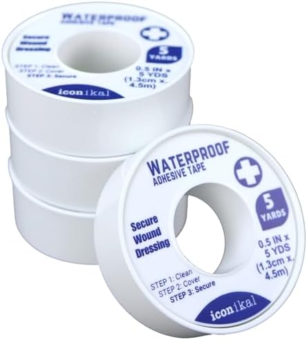 Amazon.com: Curad Waterproof First-Aid Tape, 1/2 x 5 Yards, (Pack of 6 ...