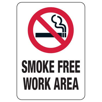 CO Smoke Free Work AREA20" H x 14" W Magnetic Not Laminated: Amazon.com ...
