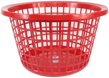 VTL® ROUND PLASTIC LAUNDRY BASKET WASHING BASKET CLOTHING HAMPER- 4 ...