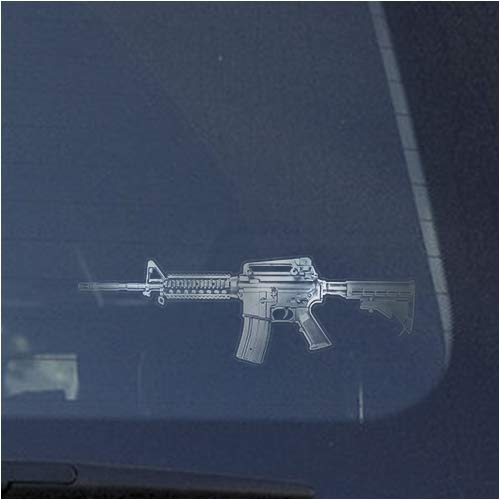 Buy AR15 Assault Rifle Clear Vinyl Decal Sticker for Window, Detailed ...