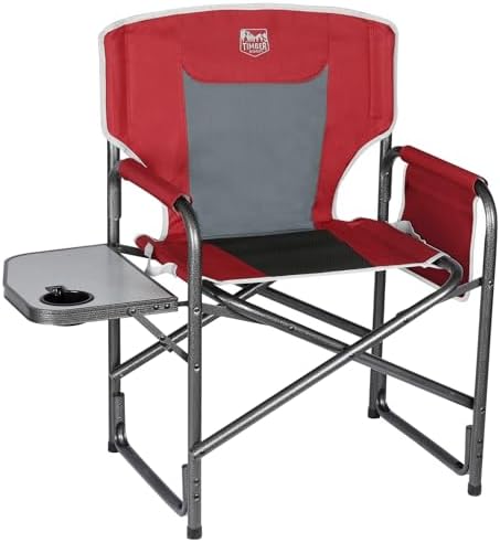 Amazon.com: TIMBER RIDGE Lightweight Aluminum Directors Chair with Side ...