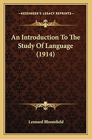 Amazon.com: An Introduction To The Study Of Language (1914 ...