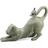 Amazon.com : SPI Home Cast Aluminum Crouching Cat with Bird Statue 15 ...