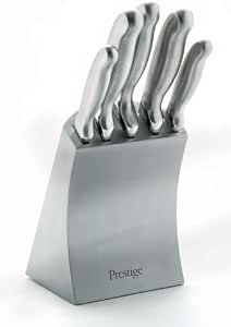 Prestige Knife Block Set, Stainless Steel, 5 Piece : Amazon.co.uk: Home ...