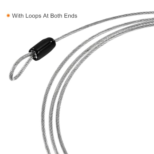 PATIKIL Security Steel Cable 2.5mm x 1.5m/4.92ft Coated Luggage Lock ...