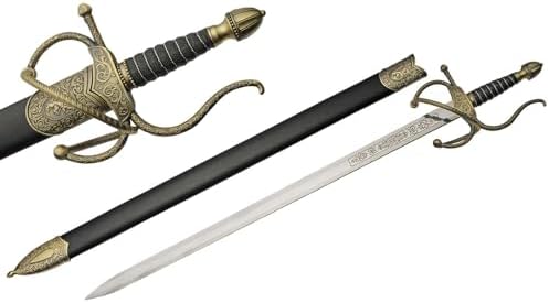 Amazon.com : 36" Gold Historical Medieval Fancy Rapier Sword with ...