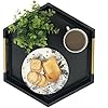 Amazon.com: Serving Tray with Polished Metal Handles, Hexagon Coffee ...