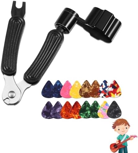 3 in 1 Guitar String Winder with 16 Pieces Guitar Picks, Guitar String ...