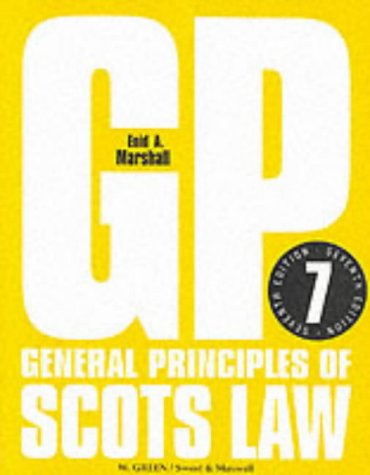 General principles of Scots law: Enid A. Marshall: 9780414012875 ...