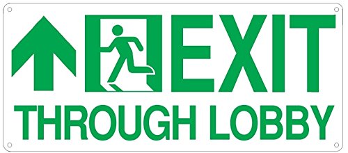 "Exit Through Lobby" Arrow Straight Sign(Glow in The Dark Sign ...