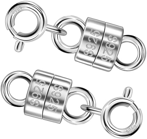 Amazon.com: 12 PCS Silver Magnetic Jewelry Locking Clasps Necklace ...