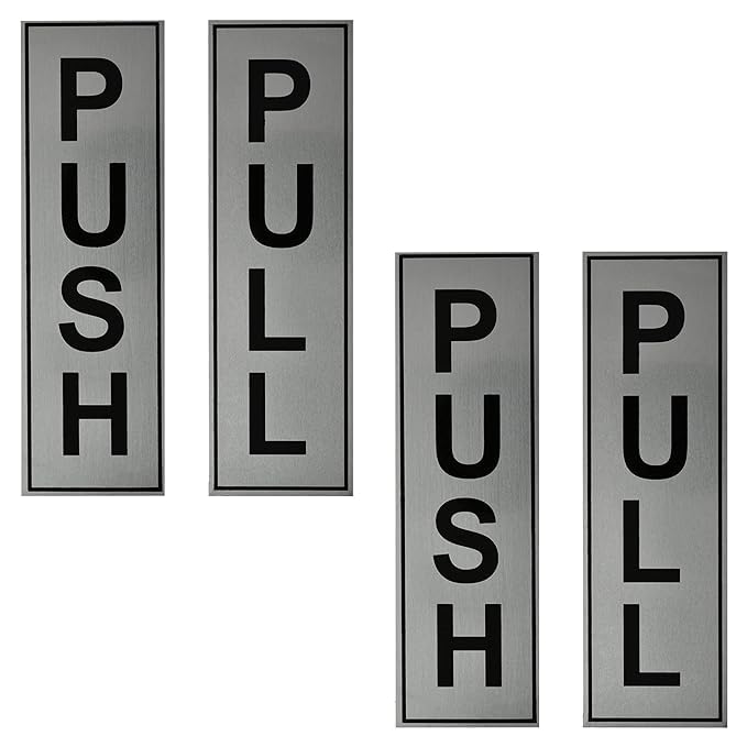 RK Digital Mart Silver Pull and Push Stickers for Glass Doors 4 Pull ...