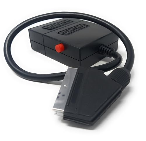 DRUT 2 WAY Switchable SCART Adapter 1 Input 2 Output Selector Switch TV ...