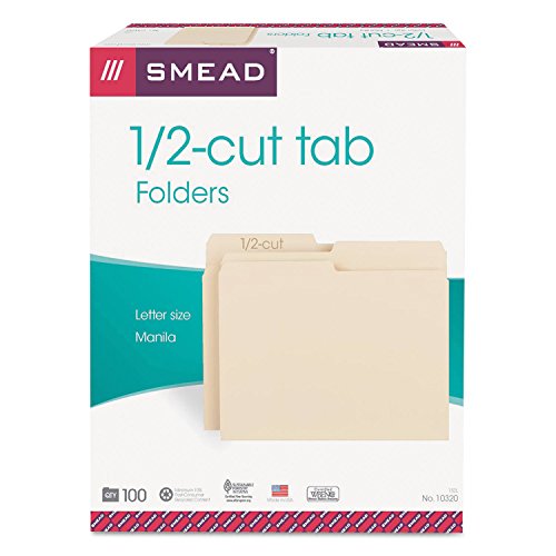 Snapklik.com : Smead File Folder, 1/2-Cut Tab, Assorted Positions ...