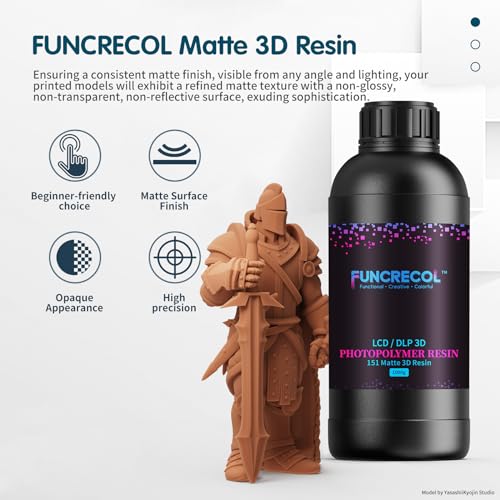 FUNCRECOL Matte 3D Printer Resin, Non-Glossy Photopolymer Resin with ...