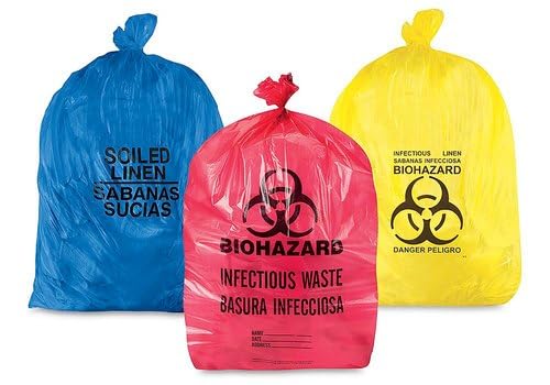 Bio-Hazard Medical Waste Bags, Size 21 x 24 Inches, Capacity 15 Liters ...
