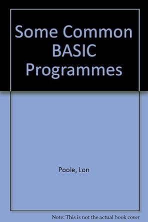 Some Common Basic Programs: 9780931988066: Computer Science Books ...