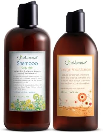 Amazon.com : Just Nutritive Gray Hair Clarifying Duo | Shampoo 16oz ...