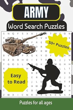 Army Word Search Puzzle Book: Large Print | 6x9 inches, 110 pages | 50 ...
