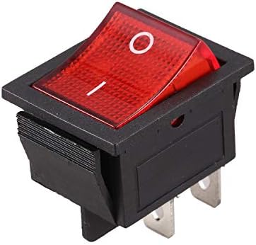 Red Light Illuminated 4 Pin DPST ON/Off Snap in Rocker Switch 16A 20A ...