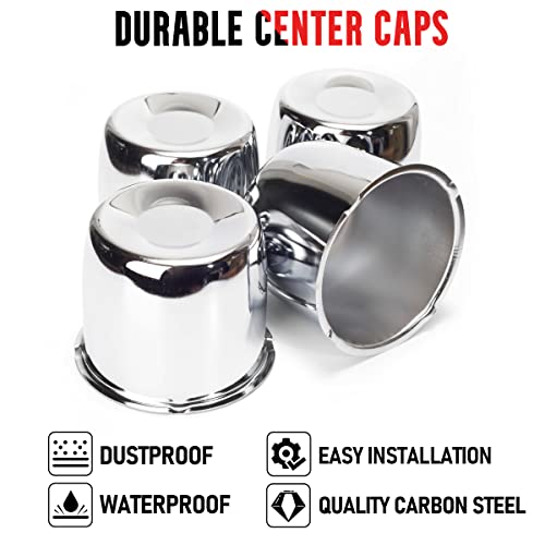 Snapklik.com : 4.25 Hub 3.72 H Push Through Center Caps Chrome For ...
