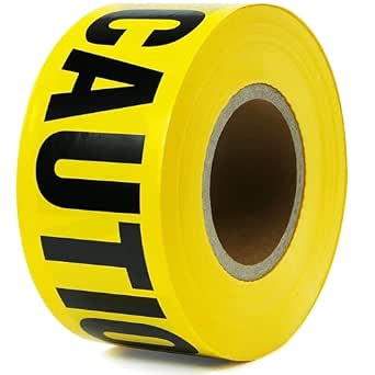 MURTISIDDH Non-Adhesive Yellow Caution Tape 3-Inch by 300-Feet Roll ...