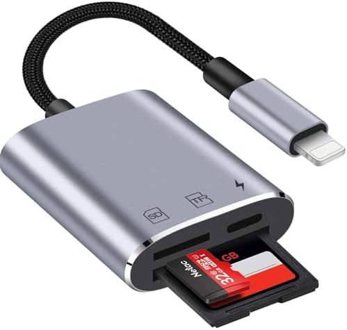 Lightning to Sd Card Reader for iPhone Camera, [Apple MFi Certified ...