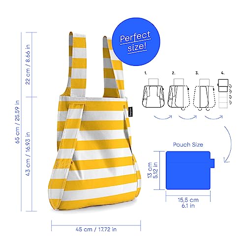Notabag Original 3 in 1 Reusable, Water-Resistant Bag, Golden Stripes ...