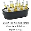 Amazon.com: Ice Bucket Galvanized Tub, 2 Pcs 5 Gallon Oval Beverage Tub ...