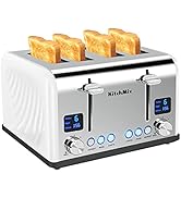 Amazon.com: Toaster 4 Slice, Retro Stainless with 6 Bread Shade ...