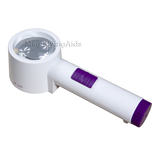Amazon.com : 5X LED Illuminated Hand Held Stand Magnifier 2.4 Inch Lens ...