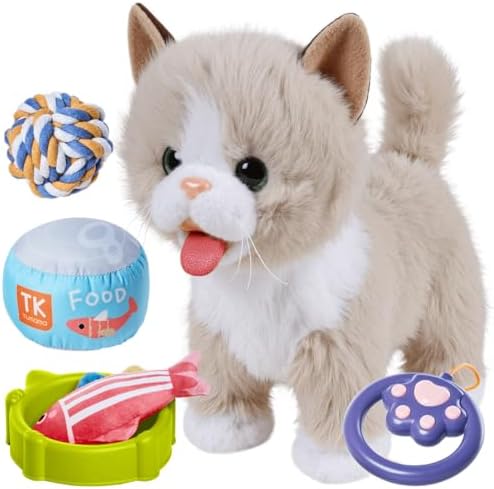 TUMAMA Interactive Cat Toy for Children, Cuddly Toy Kittens with Remote ...