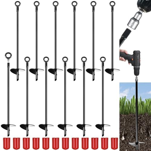 Amazon.com: Chumia 18 Inch Ground Anchor Spiral Blade Heavy Duty Earth ...