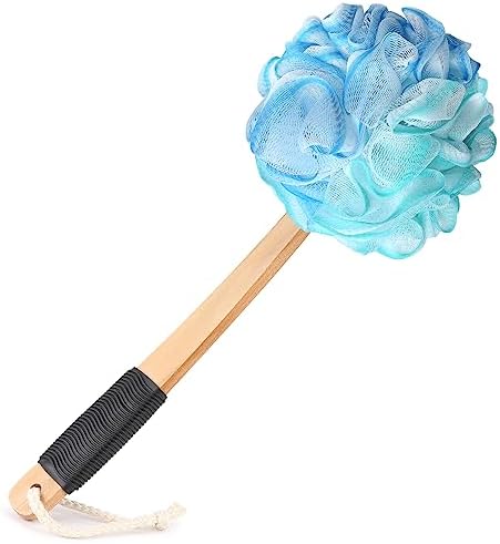 Amazon.com: Loofah on a Stick PE Soft Mesh Luffa with Non-Slip Wooden ...