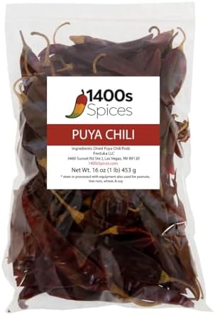 Amazon.com : 1lb Puya Dried Whole Chile Peppers, Pulla Chili Seco Pods ...
