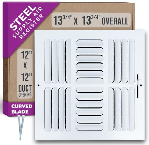 12"w X 12"h Aluminum Double Deflection Adjustable Air Supply HVAC ...